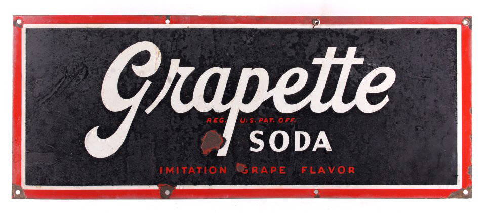 Grapette Soda Porcelain Sign C. 1950's