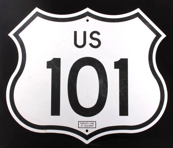 U.s. Route 101 Sign From California