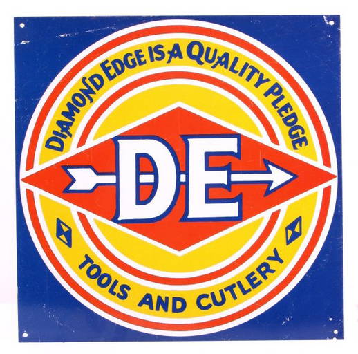 Diamond Edge De Tin Advertising Sign