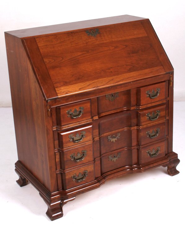 Maddox Walnut Wood Drop Front Secretary Desk