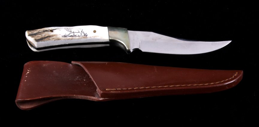 J. Jacobs Custom 440 Elk Horn Handle Knife