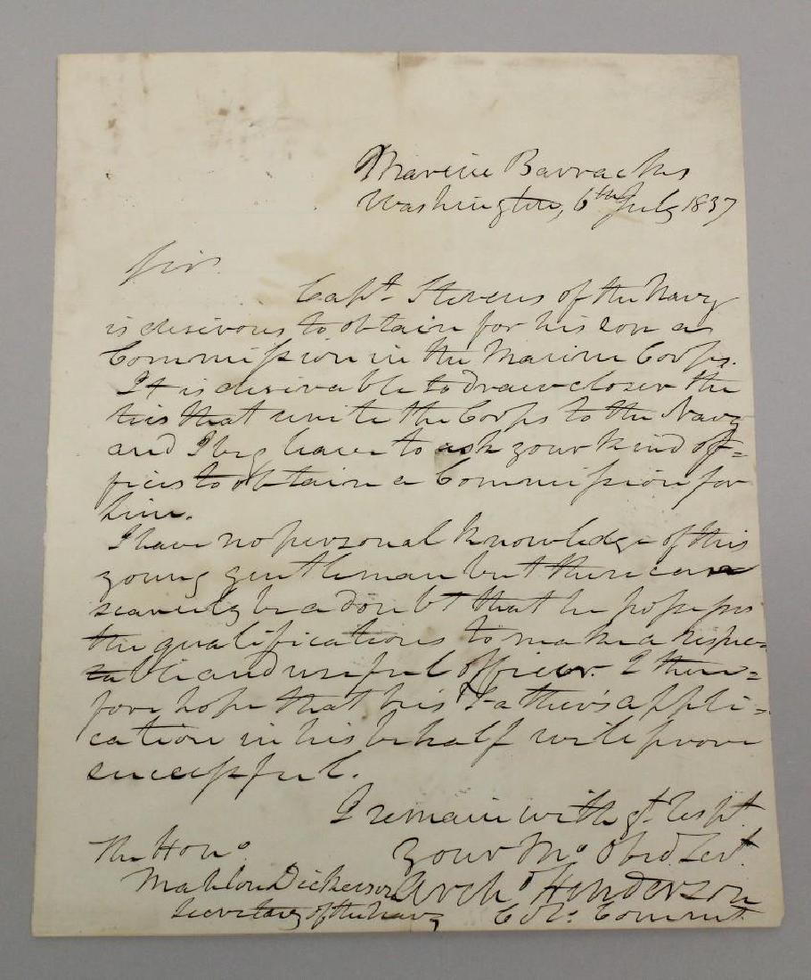 Marine Corps Letter - Commandant Archibald Henderson