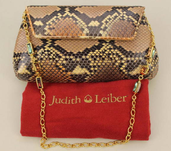 Judith Leiber Python Skin Hand Bag