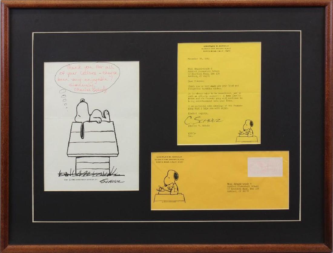 Charles Schulz Signature, Letter to Grade 4 at Ashford