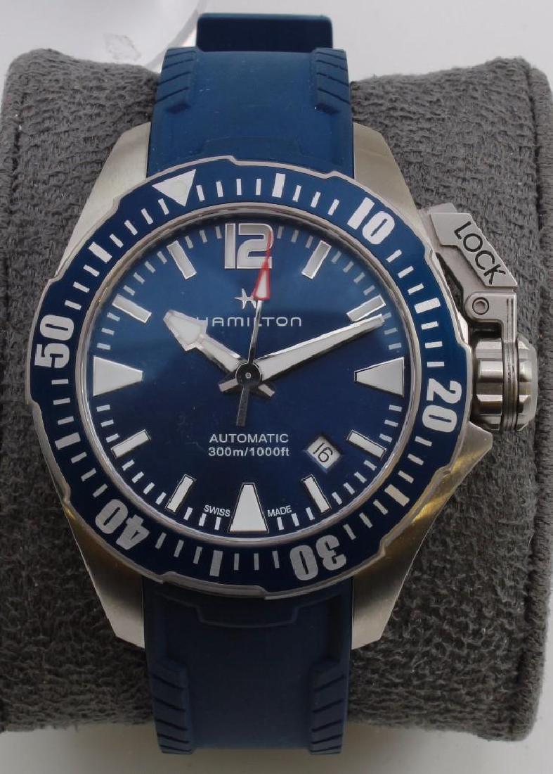 HAMILTON AUTOMATIC WRIST WATCH. BLUE