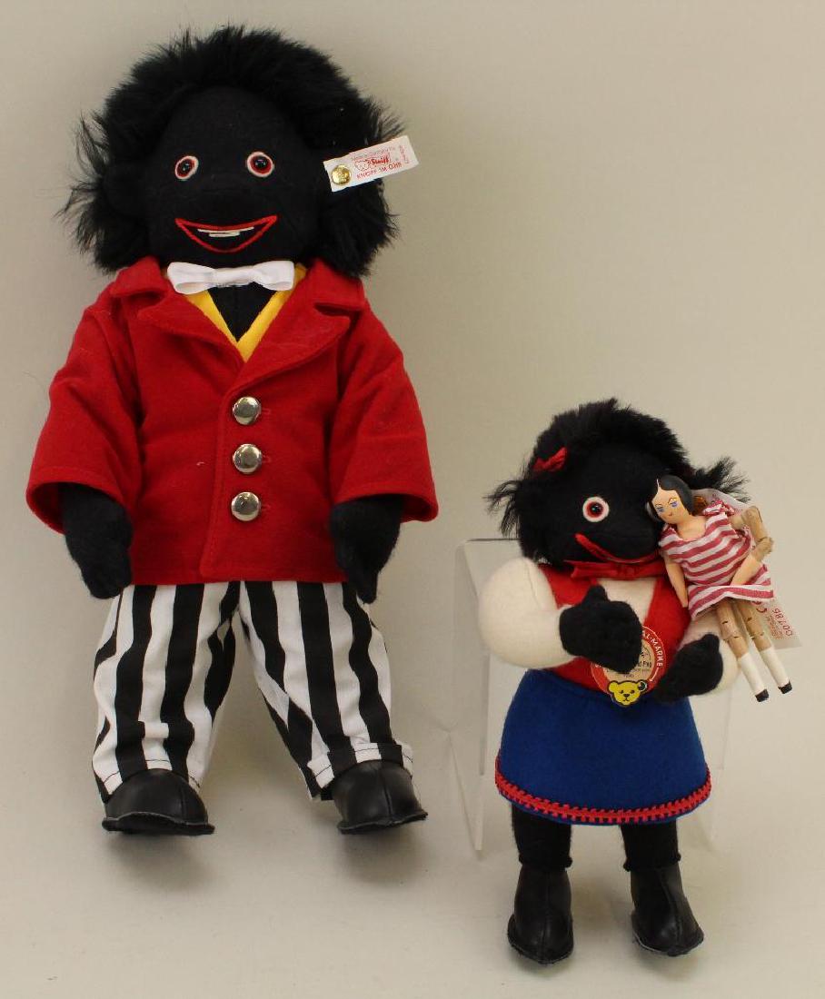 Pair Of Mint Tagged Steiff Golli Dolls: Golliwog