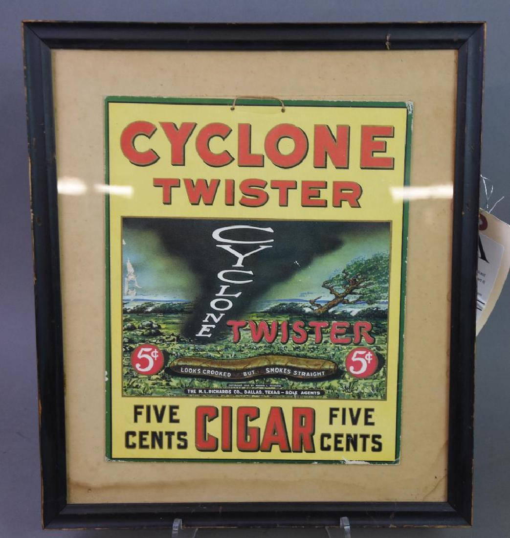 Cyclone Twister Cigar Advertising Board