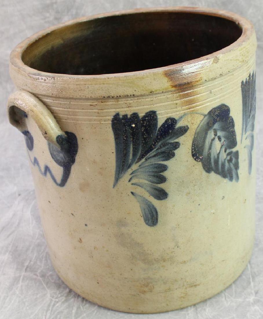 Salt Glazed Cobalt Decorated Crock