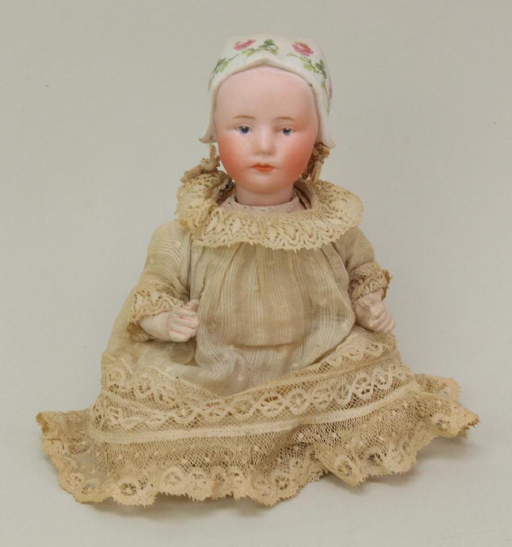 8" HEUBACH 7977 "BABY STUART" ANTIQUE BISQUE HEAD DOLL.