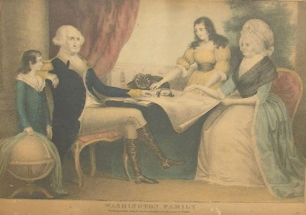 2028: 19th century print of George Washington & Family