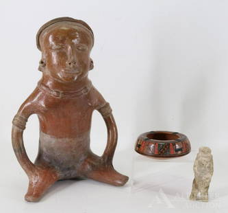 Ancient Peruvian Pottery Figure, 5"h