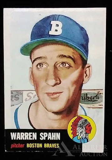 1953 Topps Warren Spahn Baseball Card