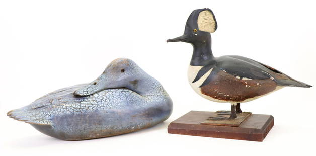 Carved & Painted Wooden Decoy, "merganser",