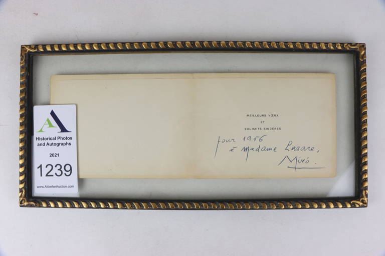 Joan Miro Autograph - Jan 25, 2022 | Alderfer Auction in PA