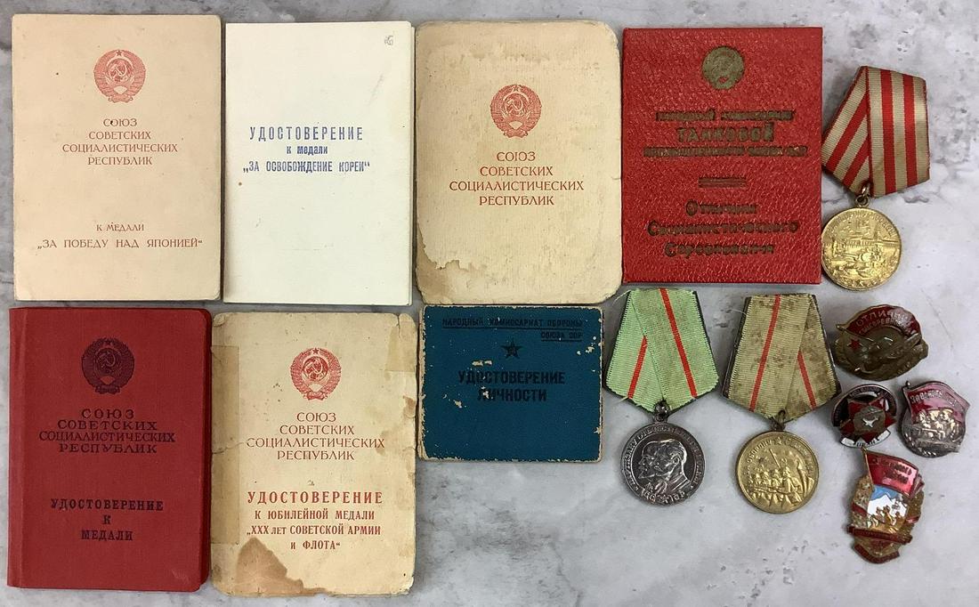 Soviet World War Ii Medals, Badges And Id Booklets