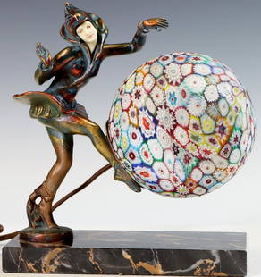 Marble Figural Lamp Globe