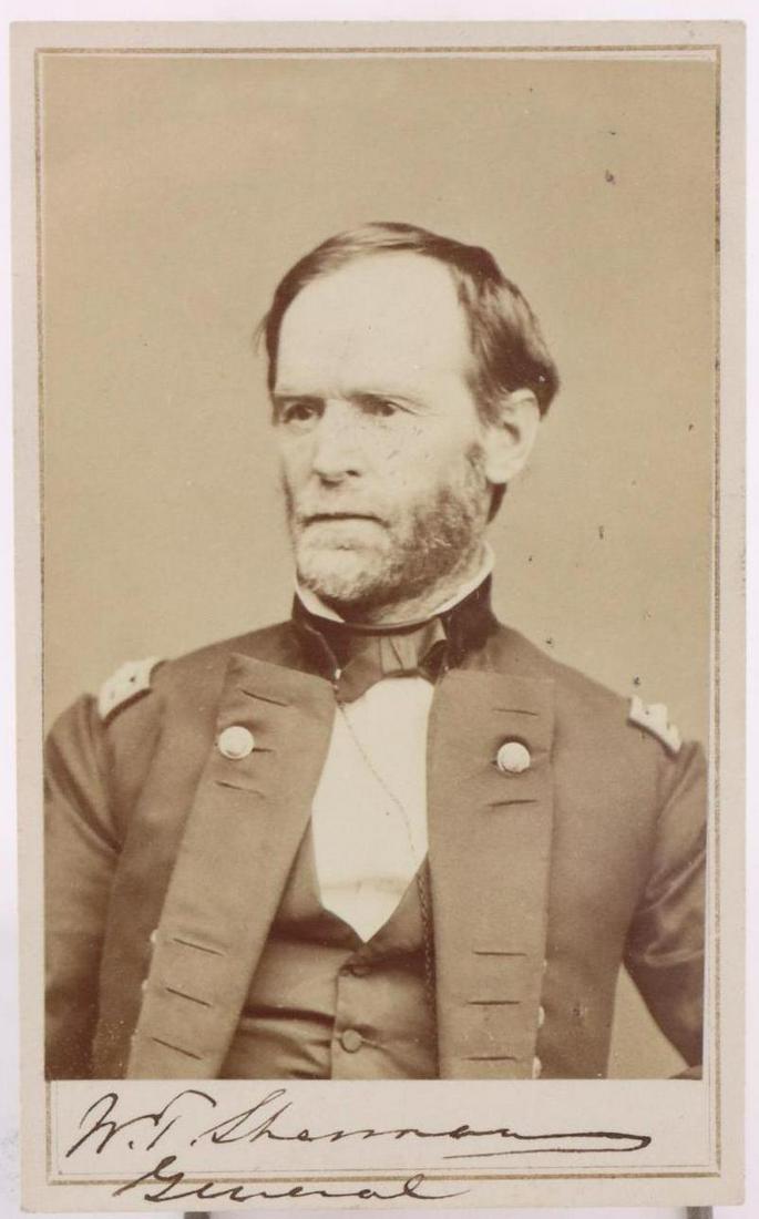 Autographed Cdv Of General William T. Sherman