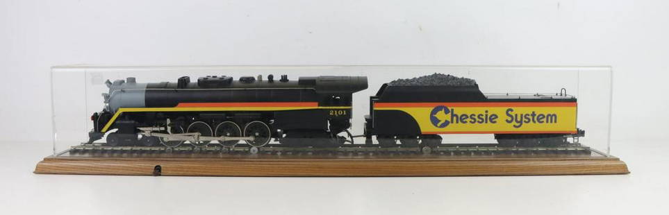 Hartland Locomotive Works Locomotive Engine And Tender In Display Case