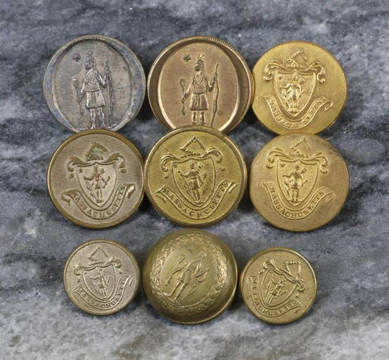 Collection Of Pre Civil War Massachusetts Military Buttons