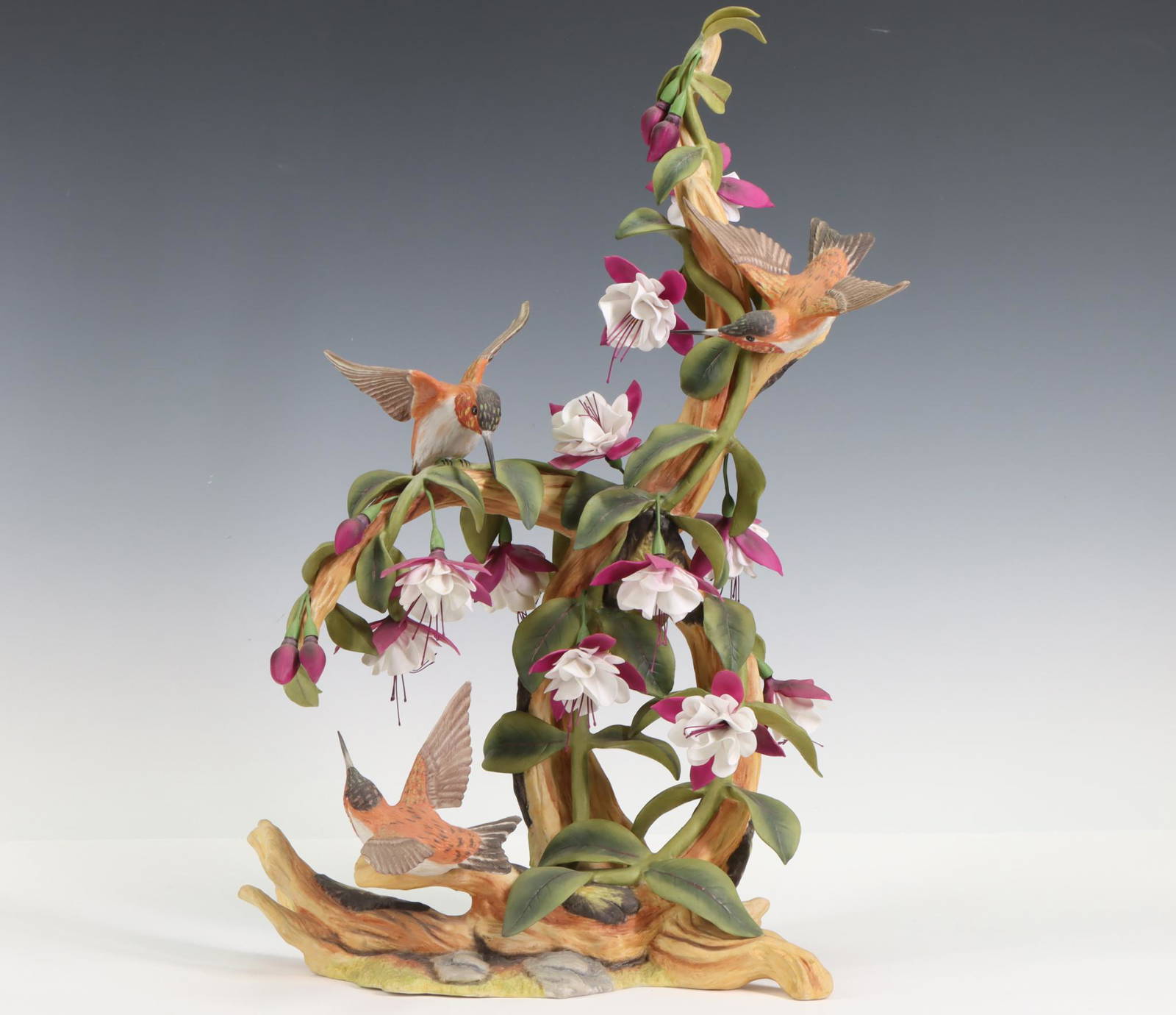 Boehm Porcelain Rufous Hummingbird With Fuchsia Auction