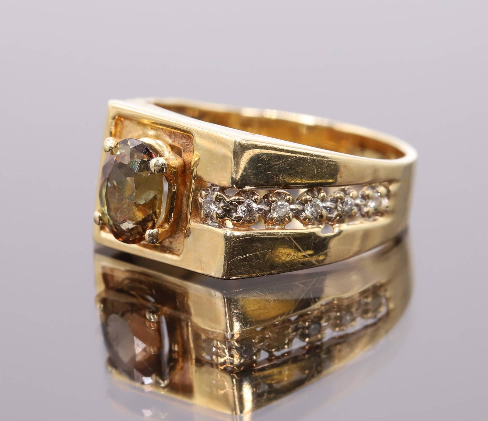 14k Andalusite Diamond Ring Auction