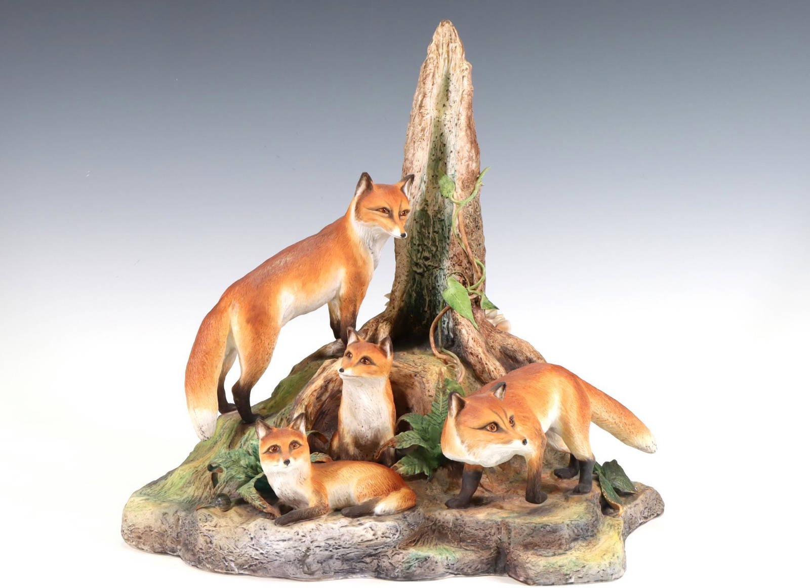 Boehm Porcelain Red Fox Family Auction