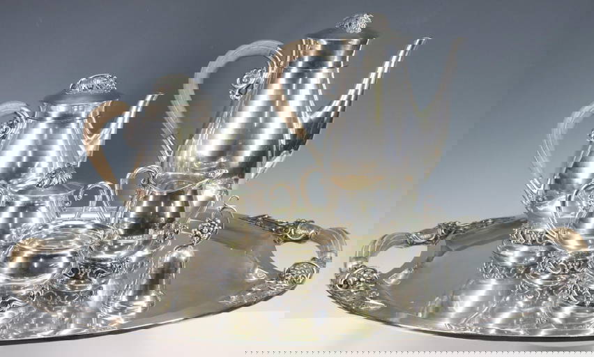 Codan Mexican Sterling Silver Peapod Coffee And Tea Service