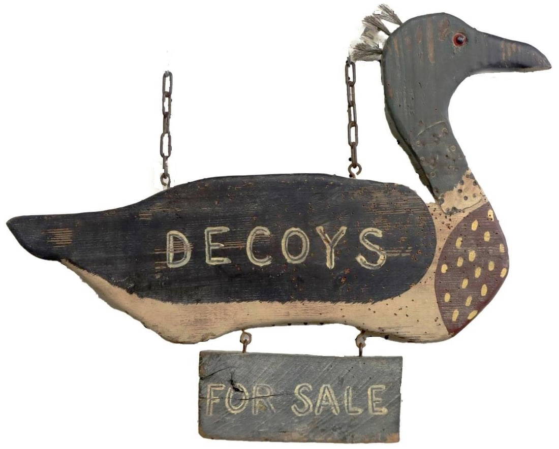 Duck Decoy Advertising Sign Auction
