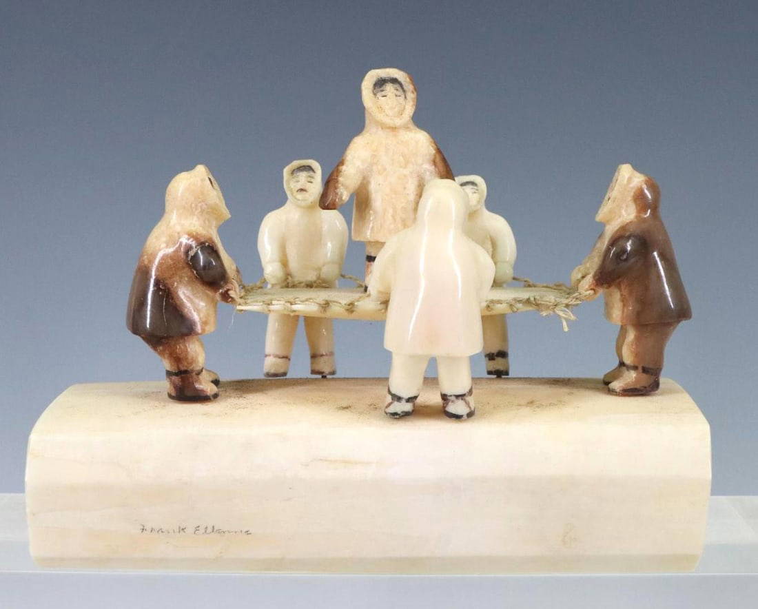 Frank Ellanna (20th C.) Inuit Sculpture Auction