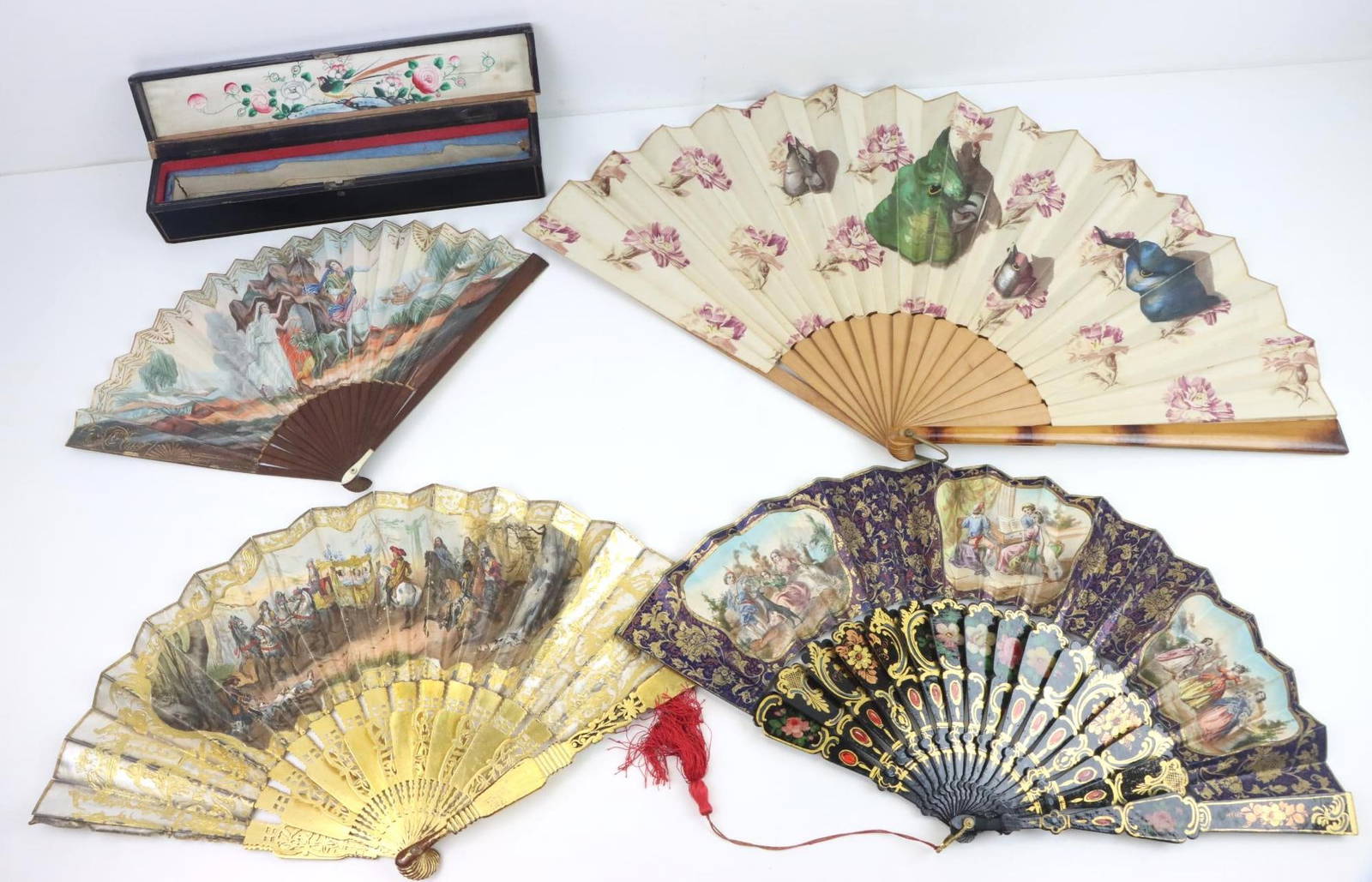 Hand Painted Folding Fans Auction
