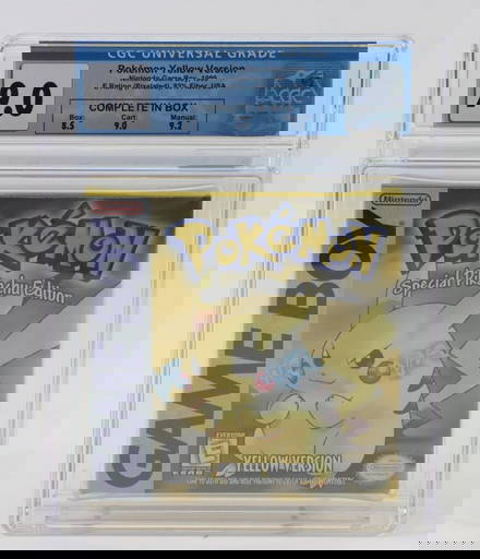 Cgc 9.0 A Pokemon Yellow Version Complete Game Boy Color