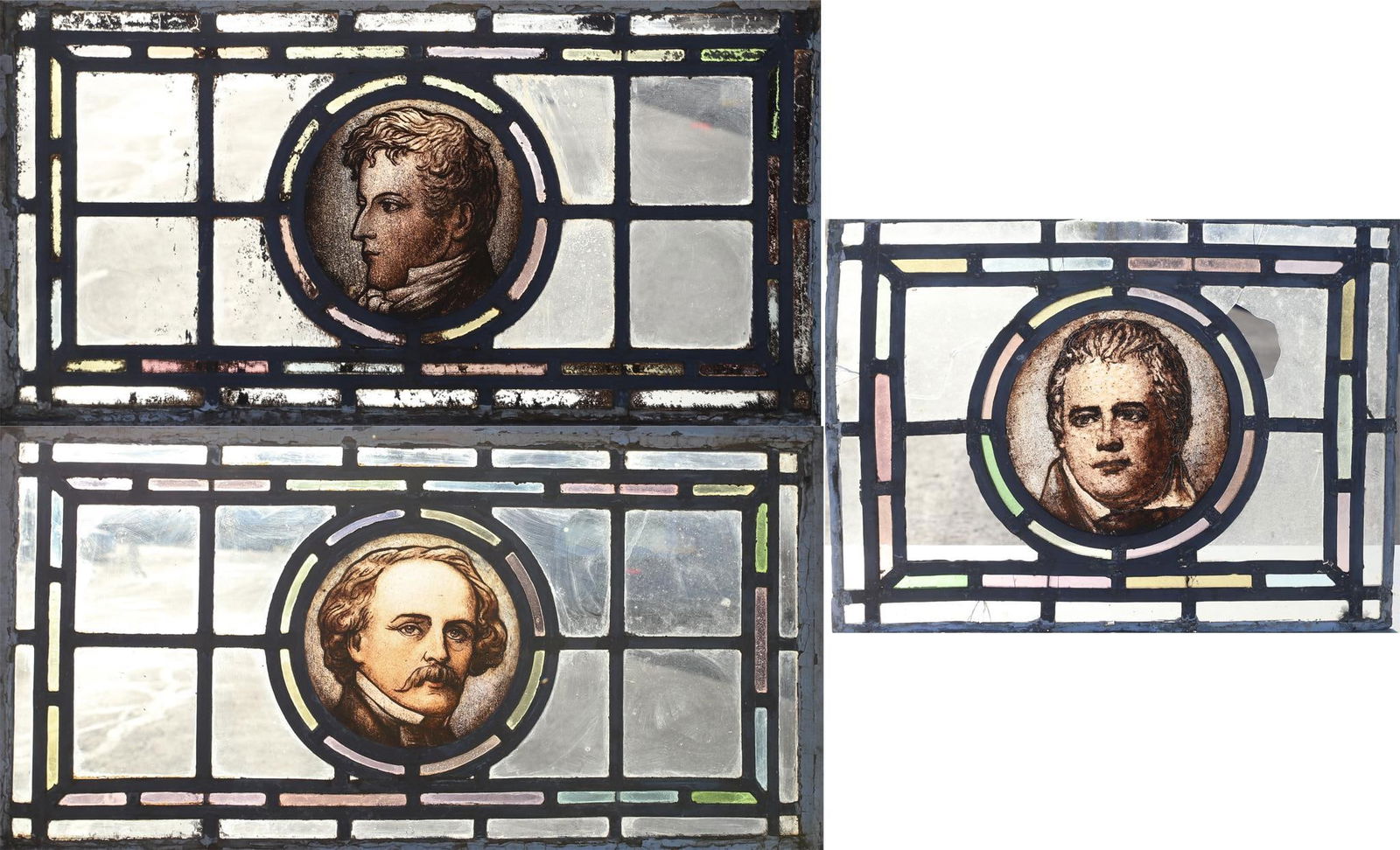 Stained Glass Windows With Portraits Of Poets Auction