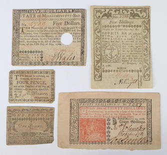 2 Colonial Currency Currency Notes Auction