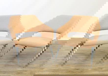 Pair Of Ralph Lauren Pig Skin Lounge Chairs Auction