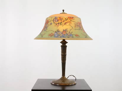 Reverse Painted Boudoir Lamp Auction