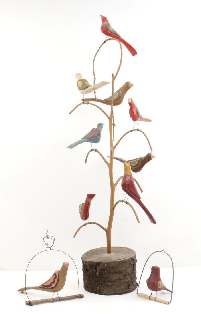 Strawser Folk Art Birds Auction