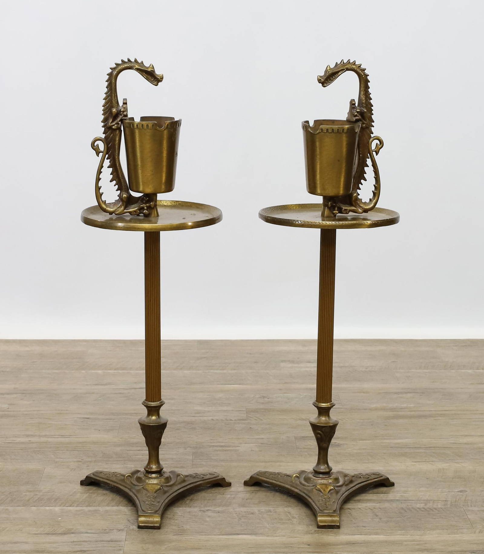 Cast Iron Dragon Motif Smoke Stands Auction