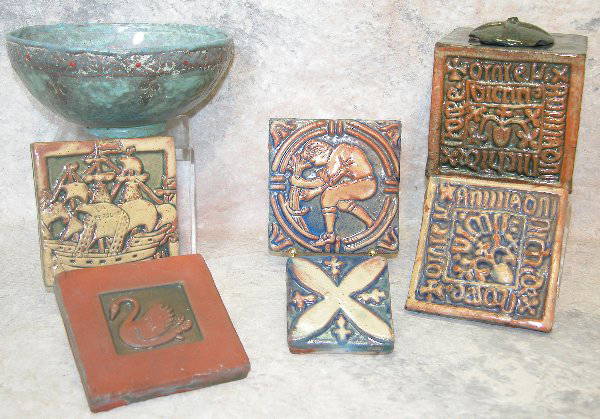 Grouping Of Mercer Pottery Items.