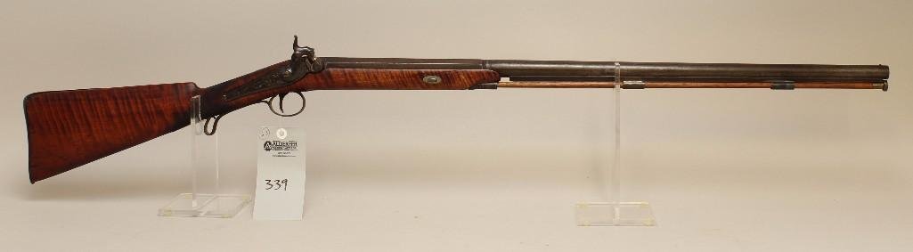 Percussion Half Stock Fowler With Back Action Lock.