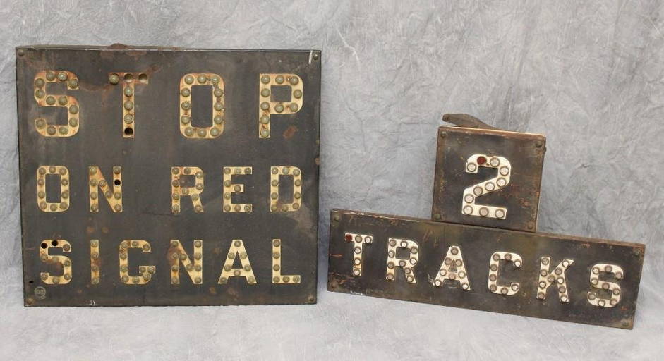 Set Of (2) Railroad Track Signs