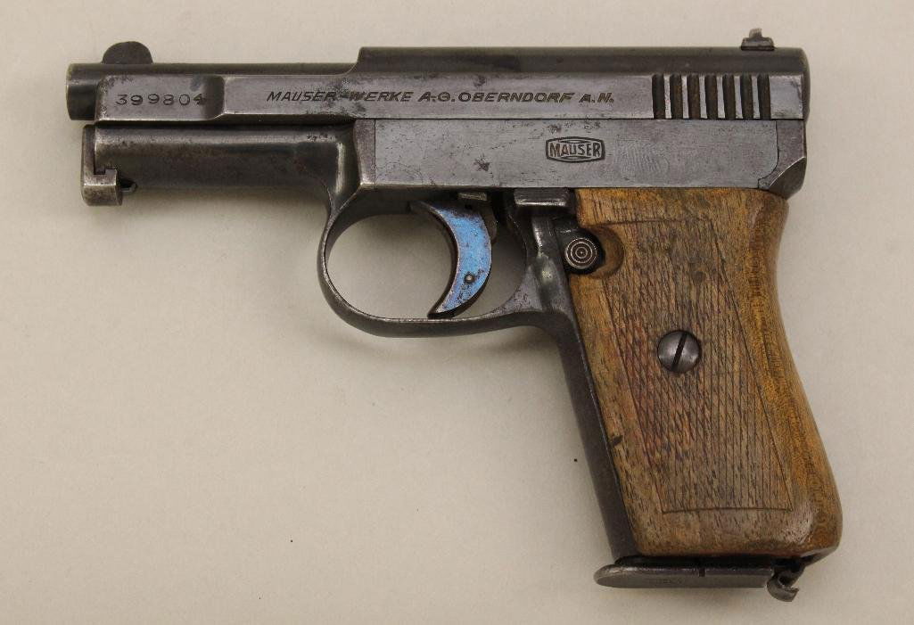 Mauser Pocket Model 1910 Semi Automatic Pistol.