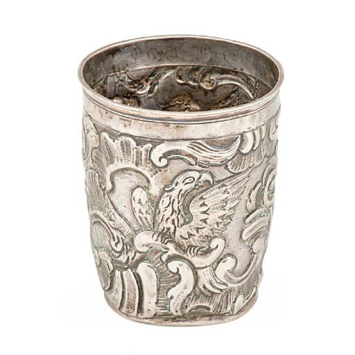 Russian Silver Repousse Beaker
