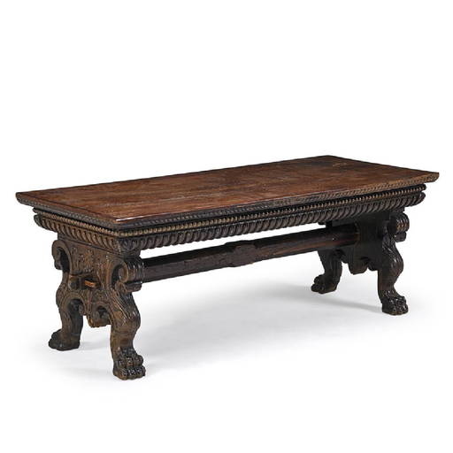 Italian Renaissance Walnut Trestle Table