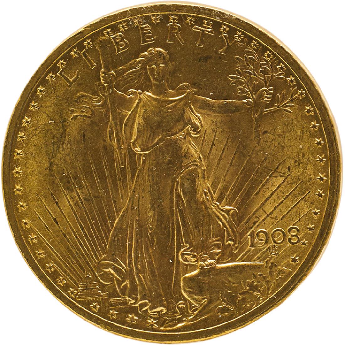 U.s. 1908 St. Gaudens $20 Gold Coin