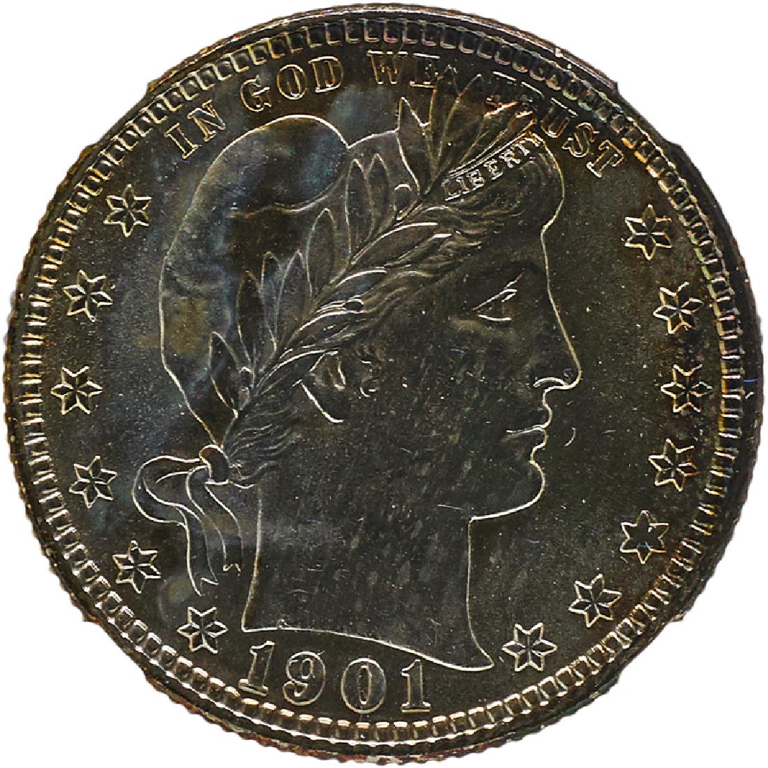 U.s. 1901 Barber 25c Coin