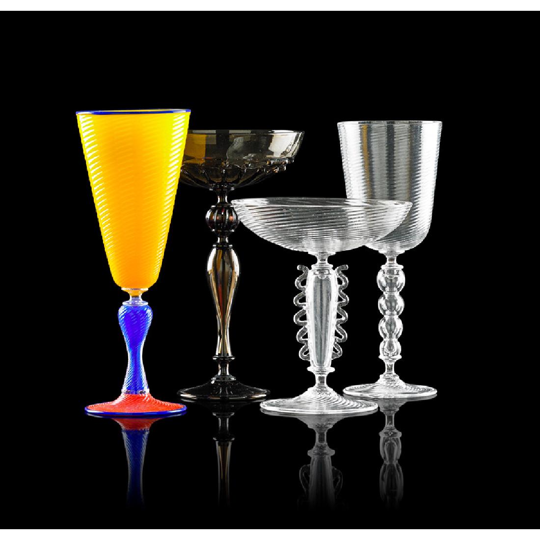 DANTE MARIONI Four glass goblets