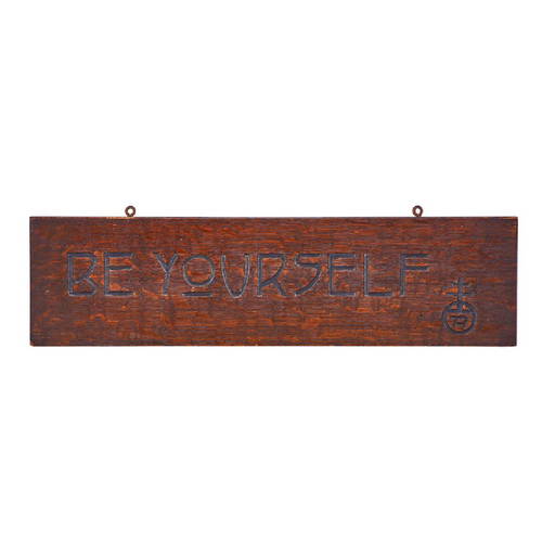 Roycroft Carved Oak Motto
