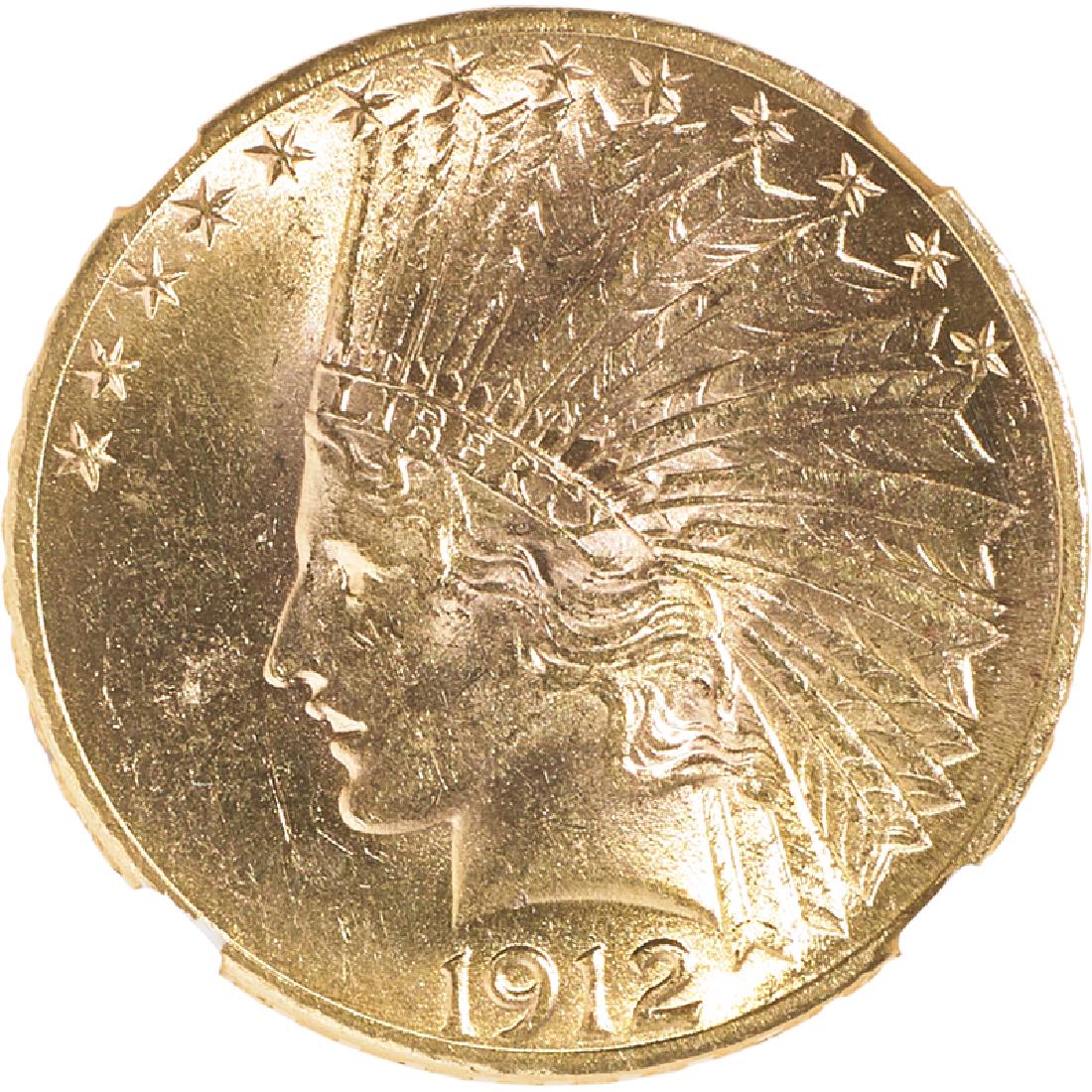 U.s. 1912 Indian Head $10 Gold Coin