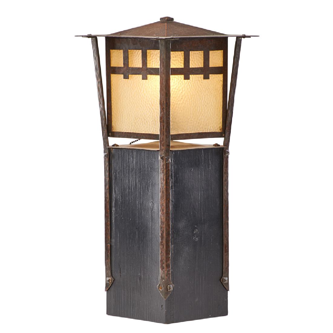 Gustav Stickley Newel Post Lamp