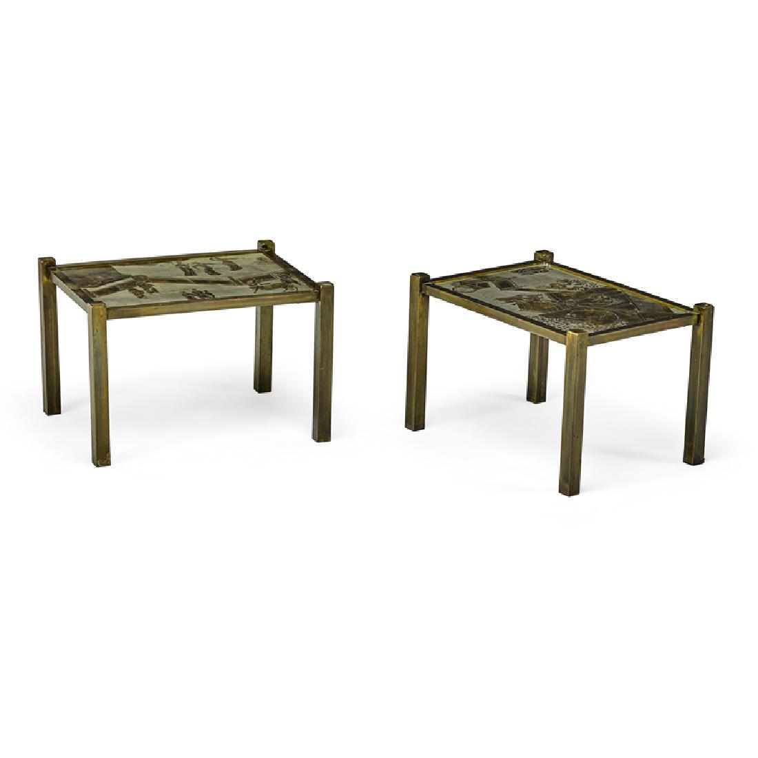 PHILIP & KELVIN LaVERNE Pair of side tables